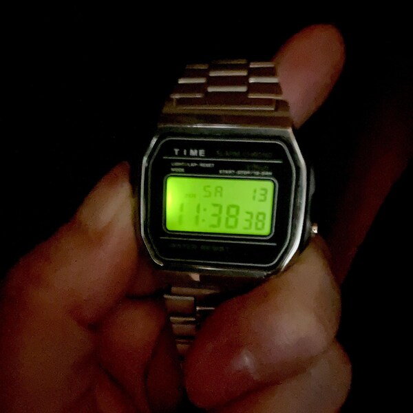 Casio A158W Modified With Rainbow Digits on Mirrored Lcd (v2.0) - Etsy