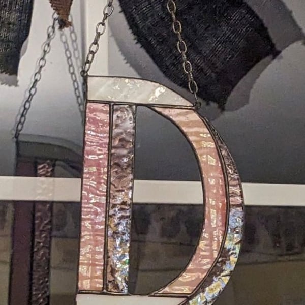 Stained Glass Letters for Home and Holiday Decor in Warm Pink Purple ...