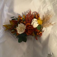 SPICED SEPTEMBER: Rustic Boho / Burnt Orange/ivory/ Wood Flowers ...