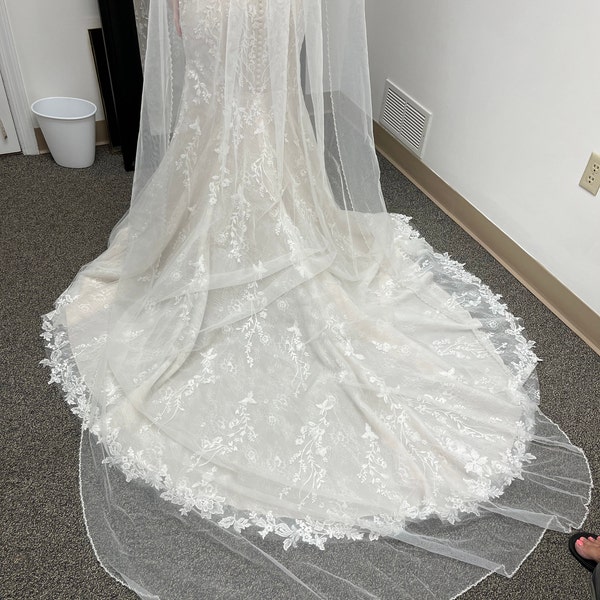 Hand Beaded Veil,pearl Wedding Veil,1tier Bridal Veil,black Veil Brides ...