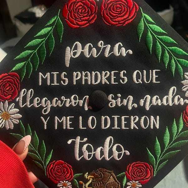 Embroidered Lavender Graduation Cap Topper | Grad Cap Decoration Topper ...