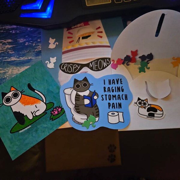 Space Cat Art Prints • 5 X 5 Art Prints • Feline Cosmic Journey ...