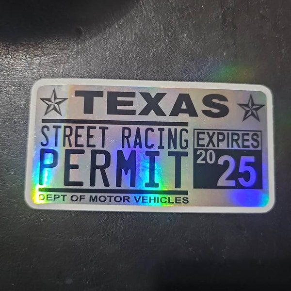 4x2" Laminated Glossy Holographic Racing Permit Stickers 5 Versions - Etsy