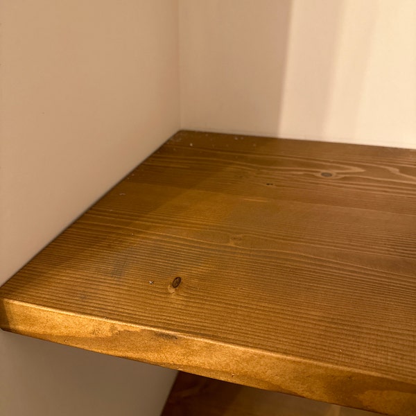 Deep Shelf 30cm With J Lip Brackets, Custom Size, Reclaimed Solid Wood ...
