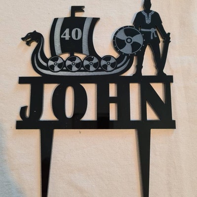 Viking Cake Topper Birthday,barbarian Boy Birthday Cake Topper,pagan ...