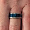 Shiny Blue Tungsten Ring, Blue Tungsten Band, Blue Wedding Ring ...