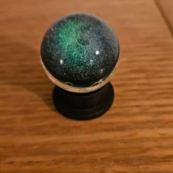 Borosilicate Glass Marble With Dichroic Spiral and Blue UV Reactive ...