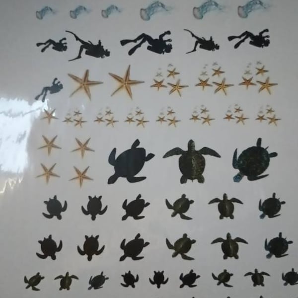 Full Sheet Transparency Resin Supplies, Sea Animal Sticker, Resin Art ...