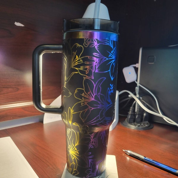 Rainbow Dupe Cup Holographic Tumbler Heart Rainbow Tumbler Gift 40 ...