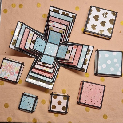 Explosion Box Square SVG, PDF and PNG, Display Box Template for All ...