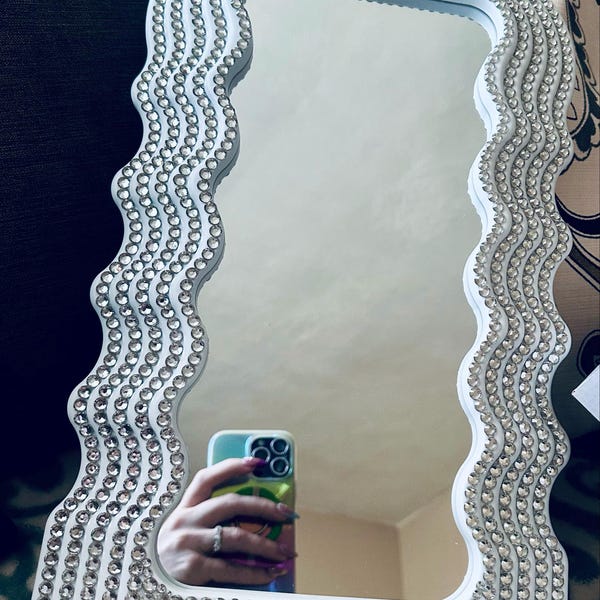Bling Wavy Mirror - Glam Bling Mirror - Bling Home Decor - Bling Makeup ...