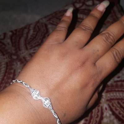 West Indian Bangle Conch Shell With Diamante Pattern Handmade .925 ...