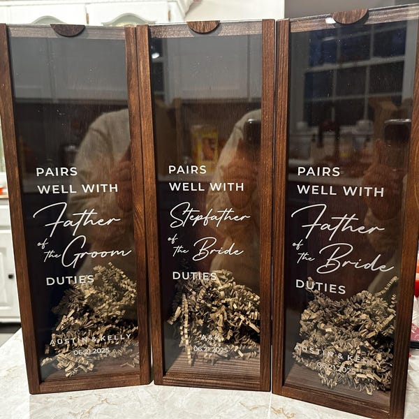 Set of 2 Father of the Bride Gift and Father of the Groom Gift, Wedding ...