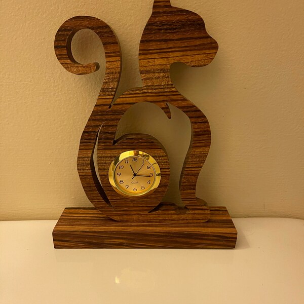 Cat Desk Clock, Cat Lover Gift, Anniversary Gift Idea, Pets Gift, Kitty ...