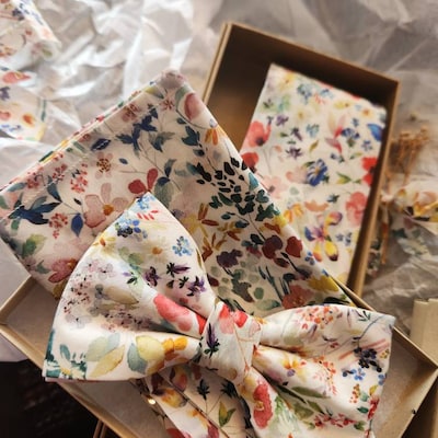 Wildflower Tie Watercolour Floral Neck Tie for Spring Wedding Wild ...