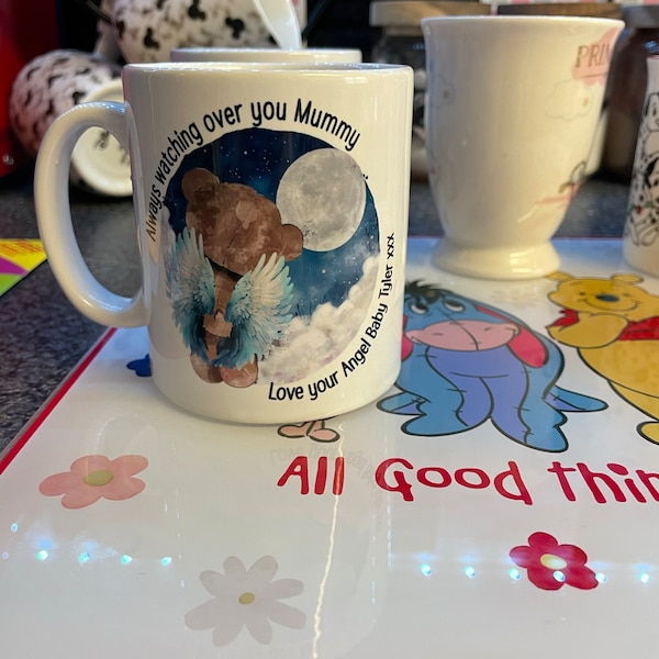 Baby Loss Mug, Angel Baby Personalised Mug, Bereavement Sympathy ...