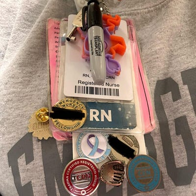 Pink RN BSN Badge Buddy Free Shipping Cute Hot Pink Badge Buddy for ...