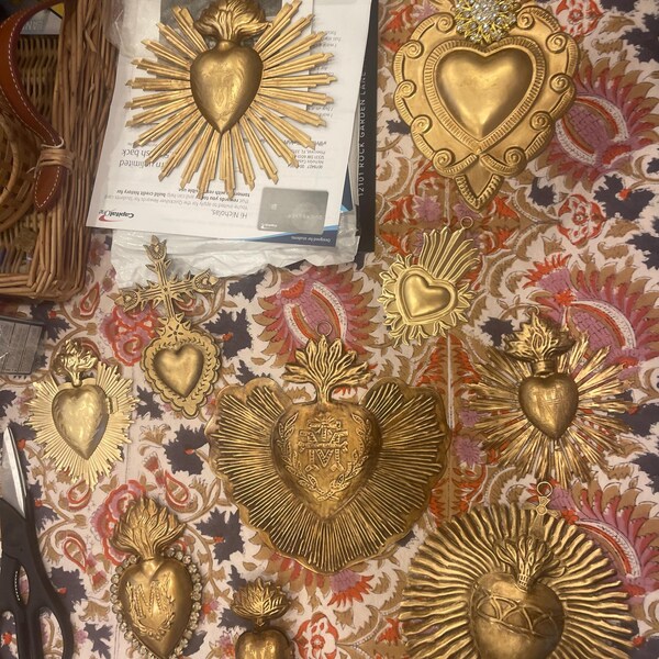 Sacred Heart, Milagro Heart, Gilded Gold Heart Box, Catholic Heart ...