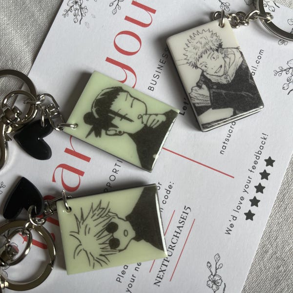 Gojo Satoru & Geto Suguru Keychain | JJK Inspired Jewelry | Polymer ...