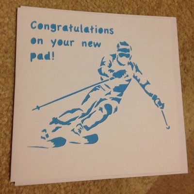 Ski Greeting Card Skiing Skier Personalised Birthday Card Snow Sports ...