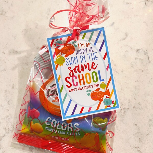 Fish Valentine's Day Printable Tag, Swedish Valentine, Gold Fish ...