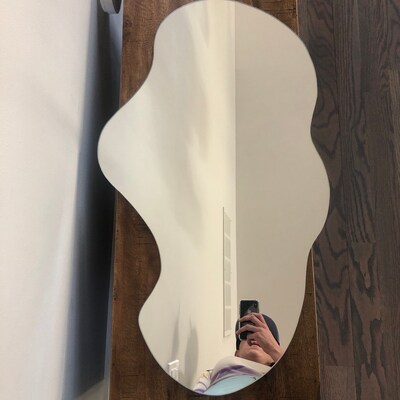 Lighted Wavy Floor Mirror, Funky Standing Mirror, Led Full Length ...