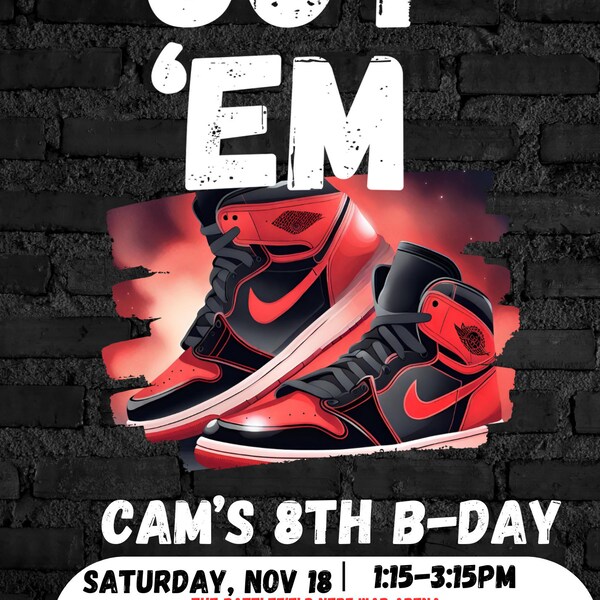 Nike Inspired Invitation Template - Etsy