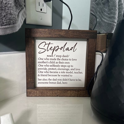 Stepdad Fathers Day Definition Sign Step Dad Gift Bonus Dad Gift - Etsy