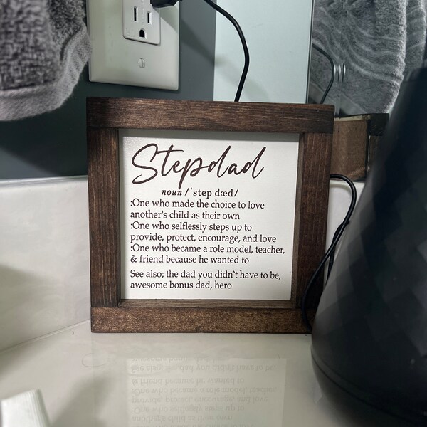 Stepdad Fathers Day Definition Sign - Step Dad Gift - Bonus Dad Gift - Etsy