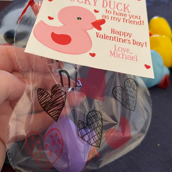 Printable I'm One Lucky Ducky to Have You as My Friend Tag, Pink and ...