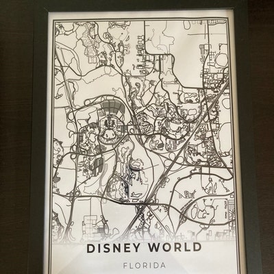 Disney World Map Print, Florida FL USA Map Art Poster, Kissimmee City ...