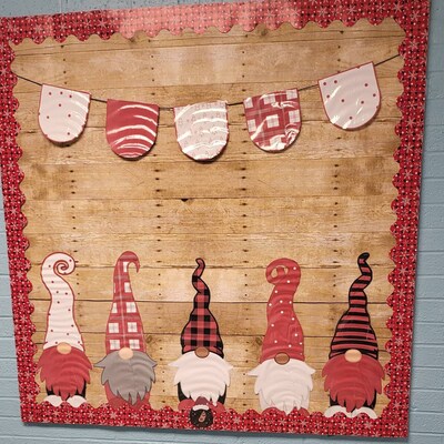 Red and White Gnomes Christmas Gnomes Christmas Bulletin Board Kit - Etsy