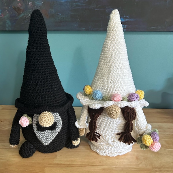 Set Crochet Patterns Garden Gnome and His Hen, Crochet Garden Gnome ...