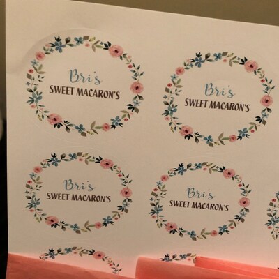 Floral Business Stickers Custom Business Labels Floral Wreath Stickers ...