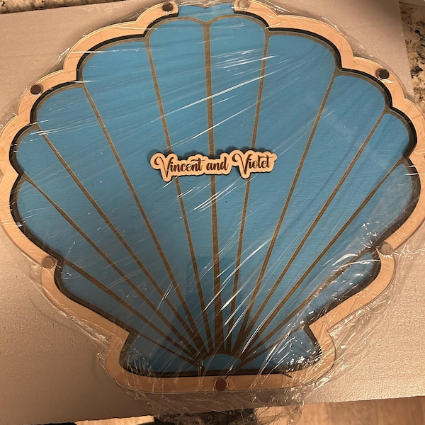 Sea Shell Baby Shower Guest Book Shell Drop Box Baby Shower Guest Book ...