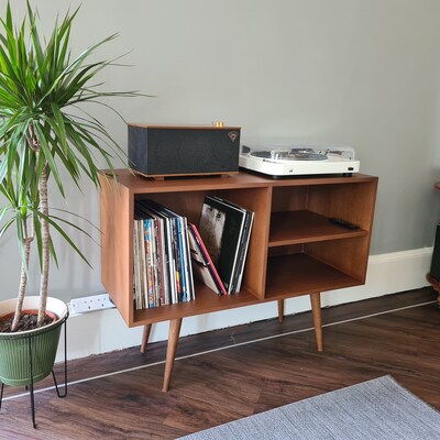 Vinyl Record Storage, Mid Century Modern Sideboard, Media Console ...