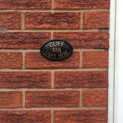 Cliff Fan Lives Here cliff Richard Home or Garden Wall Sign in Black ...