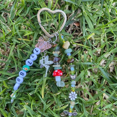 Personalized Keychain // Beaded Keychain // Colorful // Cute // Gift ...