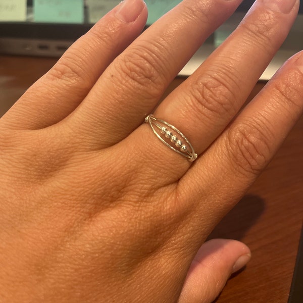 Pure Sterling Silver Fidget Ring Spinner / Meditation Ring / Calming ...