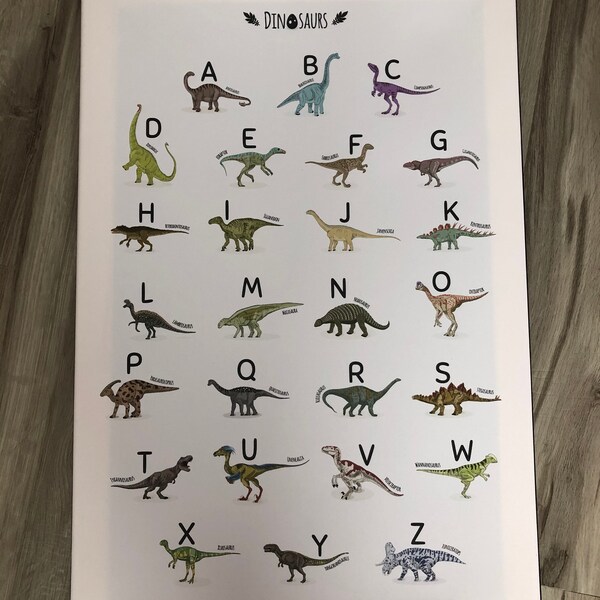 Set of 26 Alphabet Letters, Watercolor Dinosaur Instant Download ABC ...