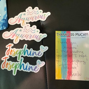 Name Sticker with Black Shadowing Vinyl Water Resistant or | Etsy