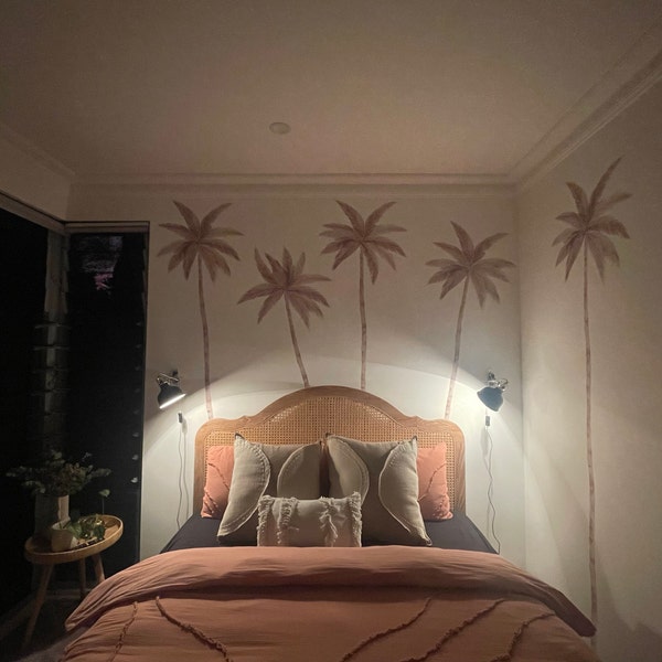 Palm Tree Grey Large Wall Decals | Grey Colour Palm Tree Wall Decals - Etsy
