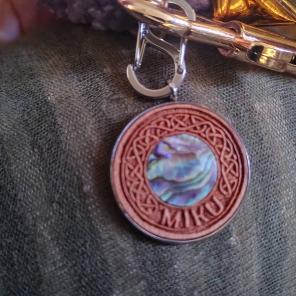 Custom Engraved Wood Dog Tag With Stunning Abalone Shell Inlay - Etsy