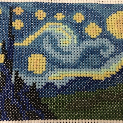 The Starry Night Mini Cross Stitch Pattern PDF, Small Mini Art ...