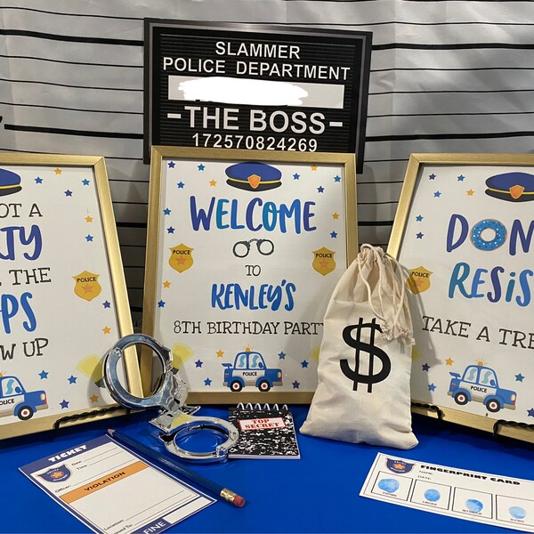Donut Resist Table Sign Police Officer Party Sign Police Station Party ...