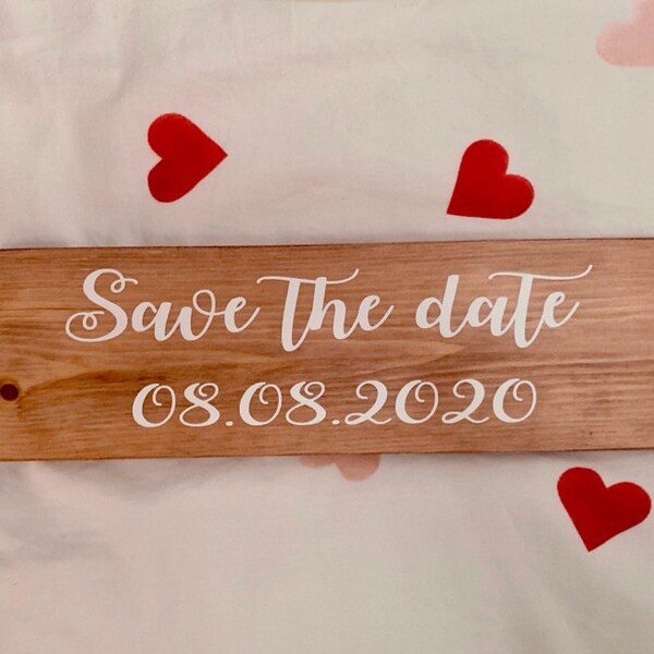 Save the Date Sign, Personalised Wedding Plaque, Engagement Photoshoot ...