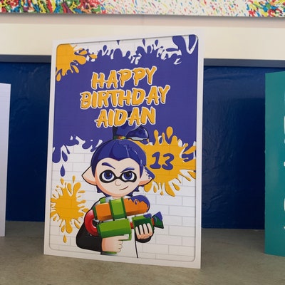 PERSONALISED BIRTHDAY CARD Steve Cake Minecraft Themed Gamer Greeting ...