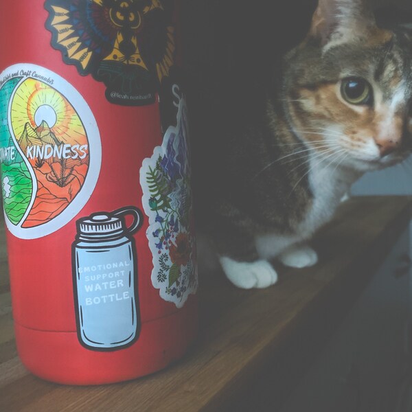 Emotional Support Water Bottle Sticker | Emotional Support Sticker ...