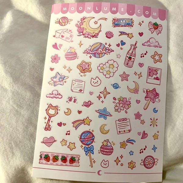 Starry Night Paint UI Holographic Vinyl Sticker - Cute Waterproof ...