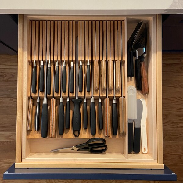 Custom Drawer Divider, Maple Silverware Organizer, 6 Spaces ...